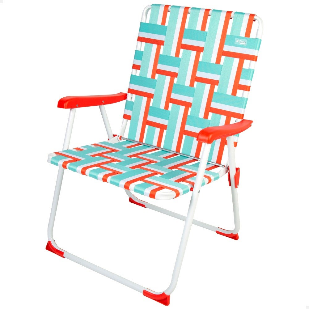 Aktive Silla de playa plegable asiento y respaldo XXL estilo retro ...