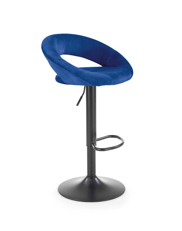 Tabouret de bar velours bleu marine BEDIVERE | Leroy Merlin