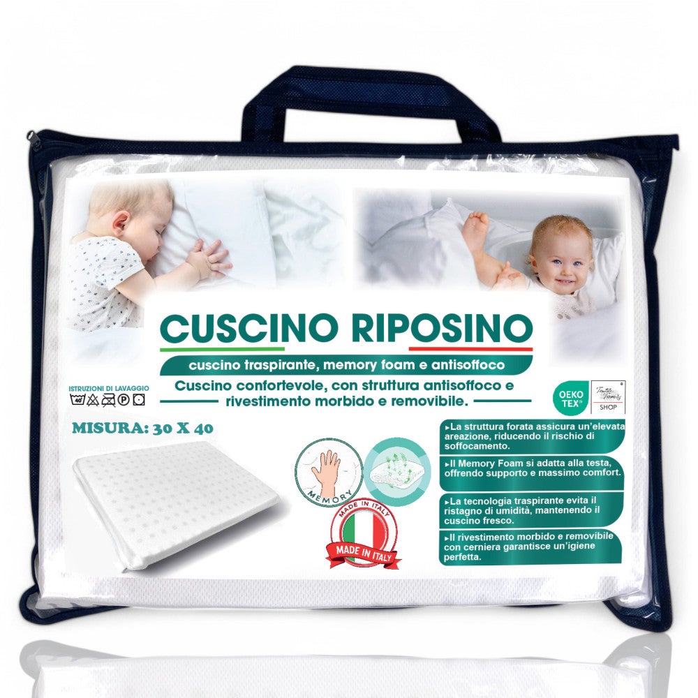 Almohada Baby Memory Foam Nap 30x40 cm - Transpirable, Anti-asfixia ...