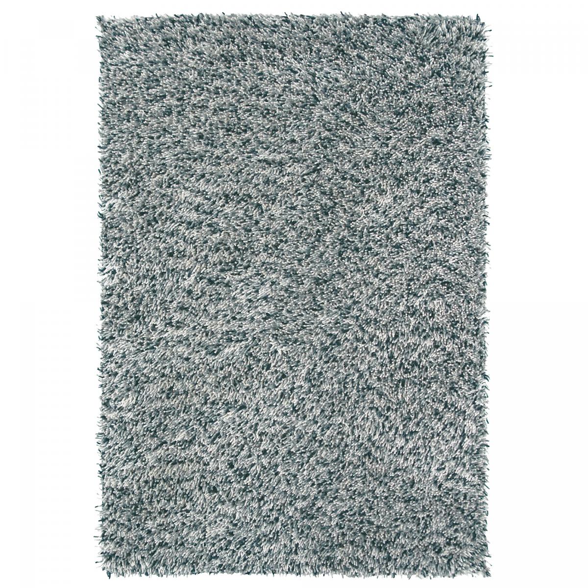 Tapis shaggy 200x300 rectangle tissé gris et blanc en laine motif faux ...