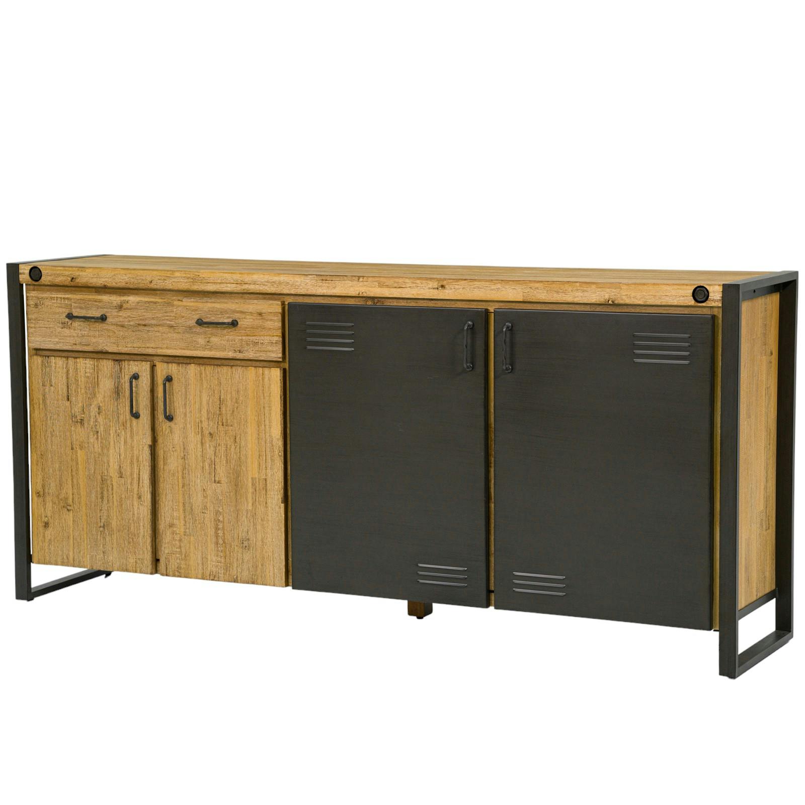 Buffet industriel bois métal boulons BROOKLYN | Leroy Merlin