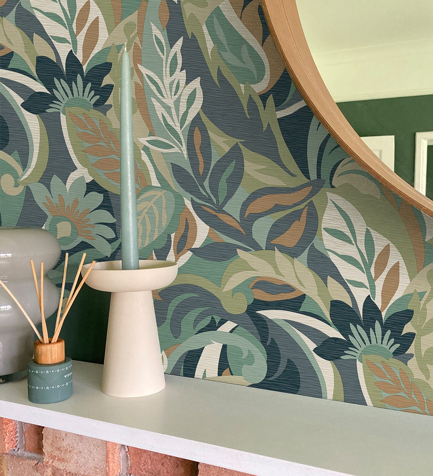 Papier peint feuilles tropicales abstraites style Art Nouveau - Borneo ...