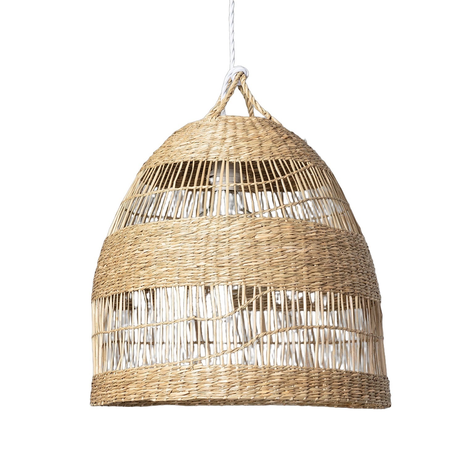 Suspension Fibres Naturelles Big Sami Ø450 mm ILUZZIA Blanc tressé | Leroy Merlin
