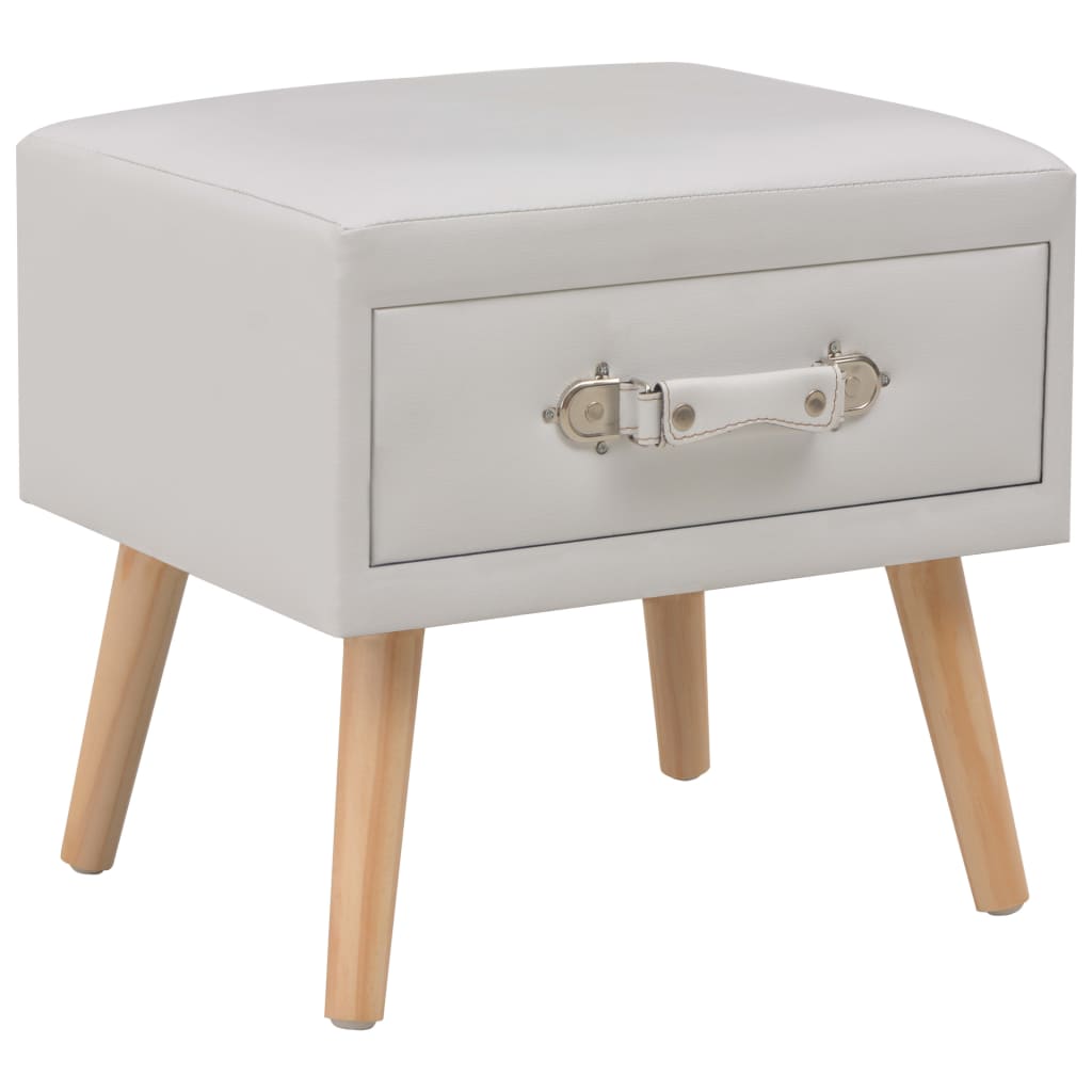 Table de chevet Blanc 40x35x40 cm Similicuir - COMFORTXL | Leroy Merlin