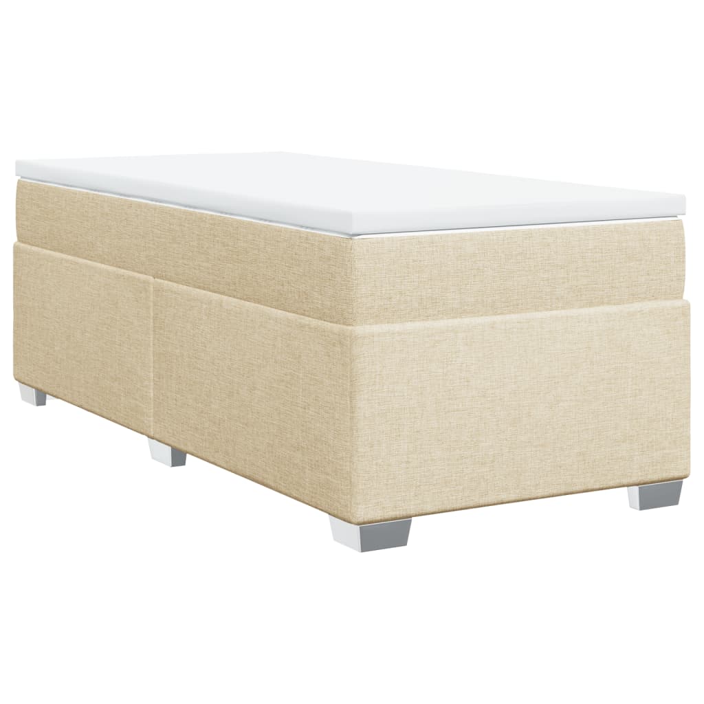 Cama box spring con colchón tela color crema 80x200 cm | Leroy Merlin