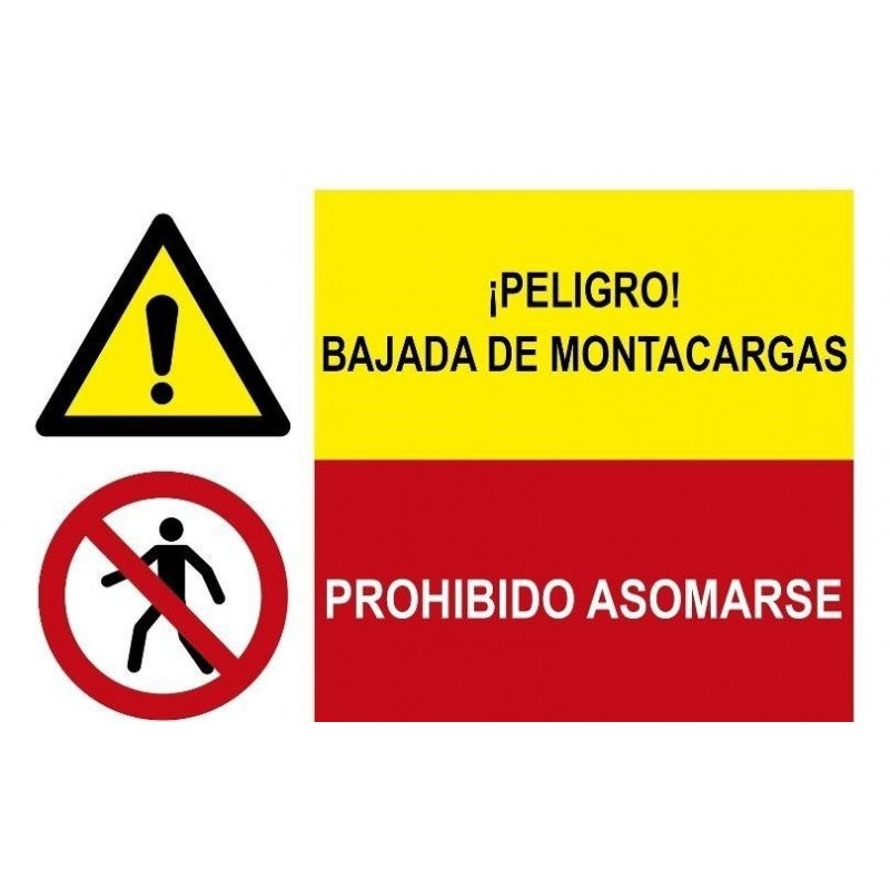 Señal combinada de Peligro de montacargas, prohibo asomarse SEKURECO ...