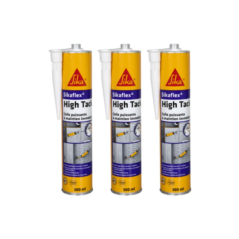 Lot de 3 mastic-colle à prise rapide - SIKA Sikaflex High Tack - Blanc ...