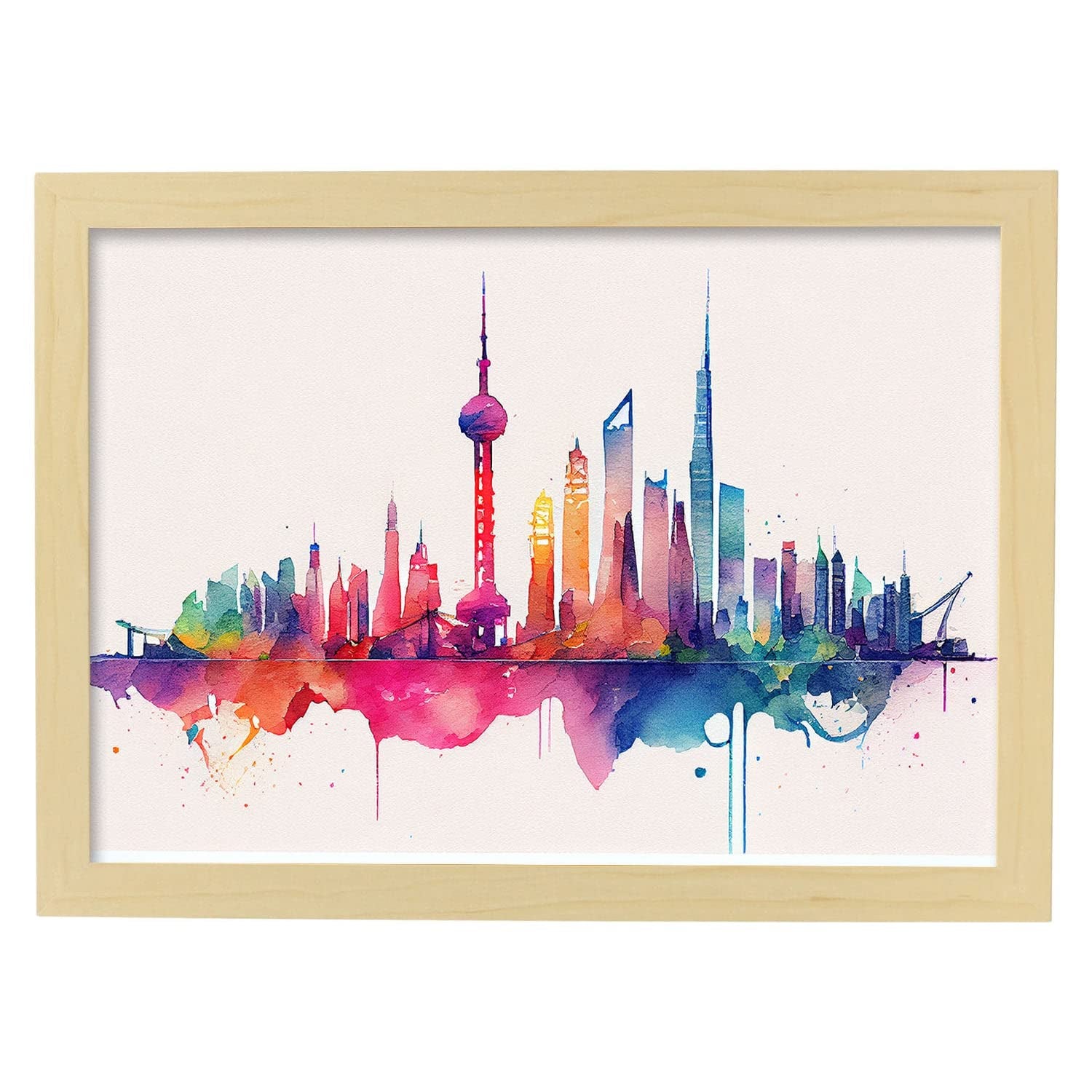 Nacnic Shanghai Affiche Dans L'horizon Abstrait De Style Aquarelle De ...