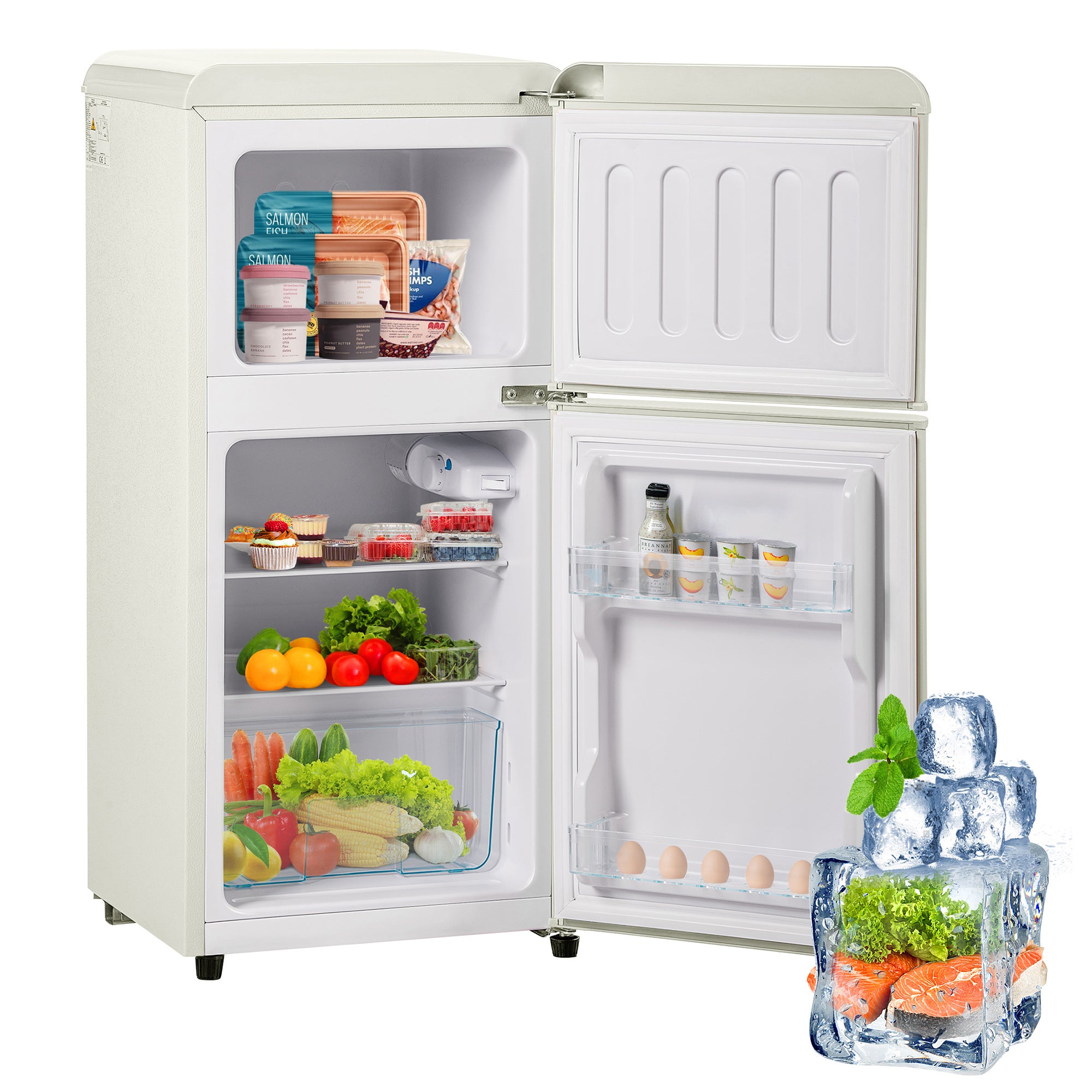 Réfrigérateur congélateur haut avec 2 Portes - 60 L ( 22+38) - Classe E ...