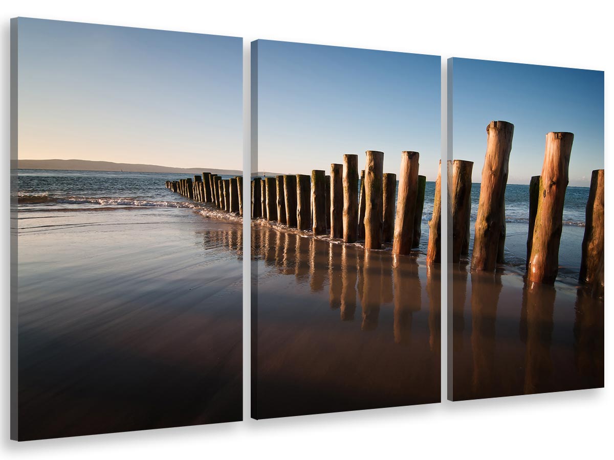 Tableau triptyque deco lac de biscarosse - 90x60 cm | Leroy Merlin