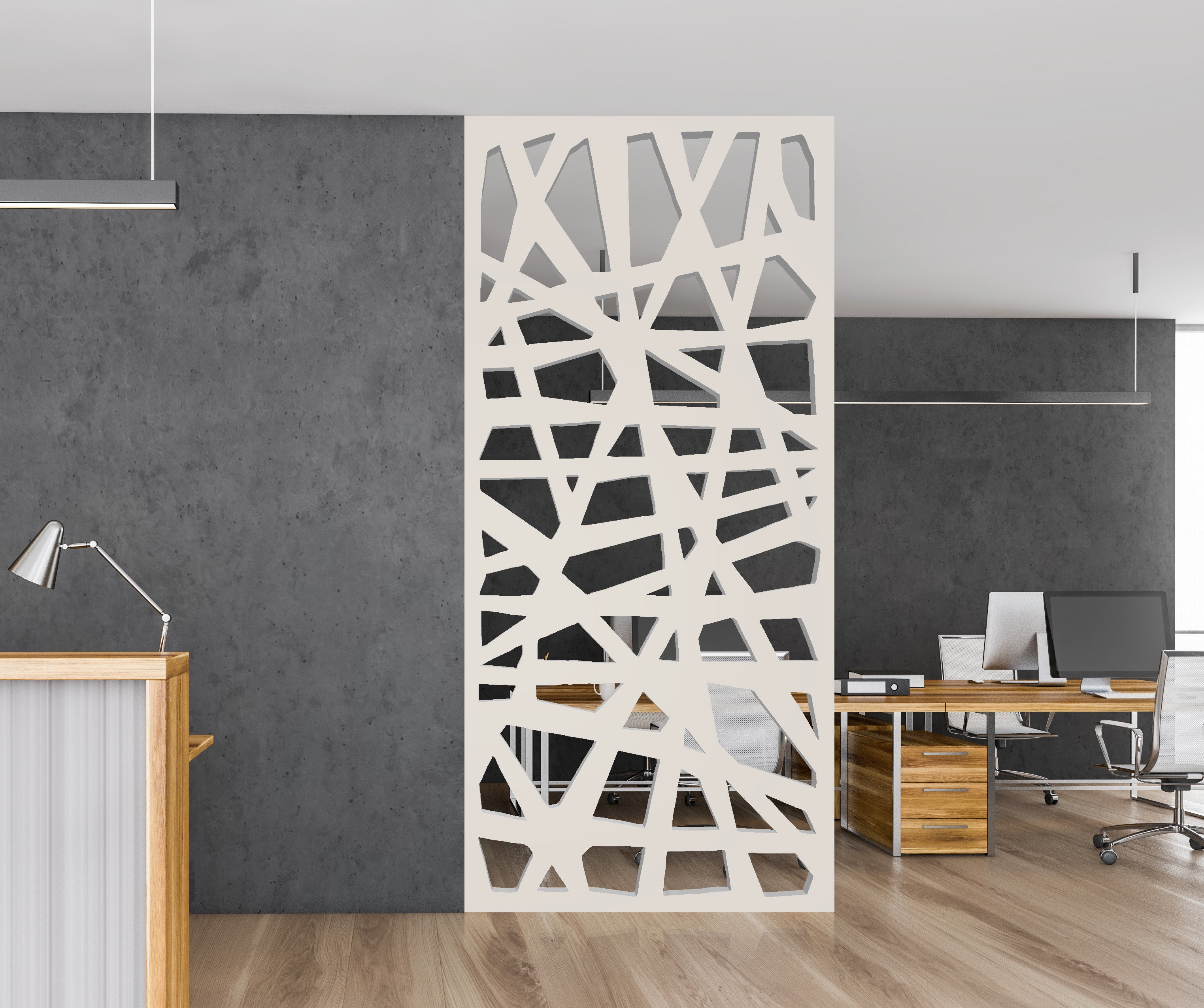 Claustra décoratif mural Forcas en PVC blanc - Largeur 90 cm x Hauteur ...