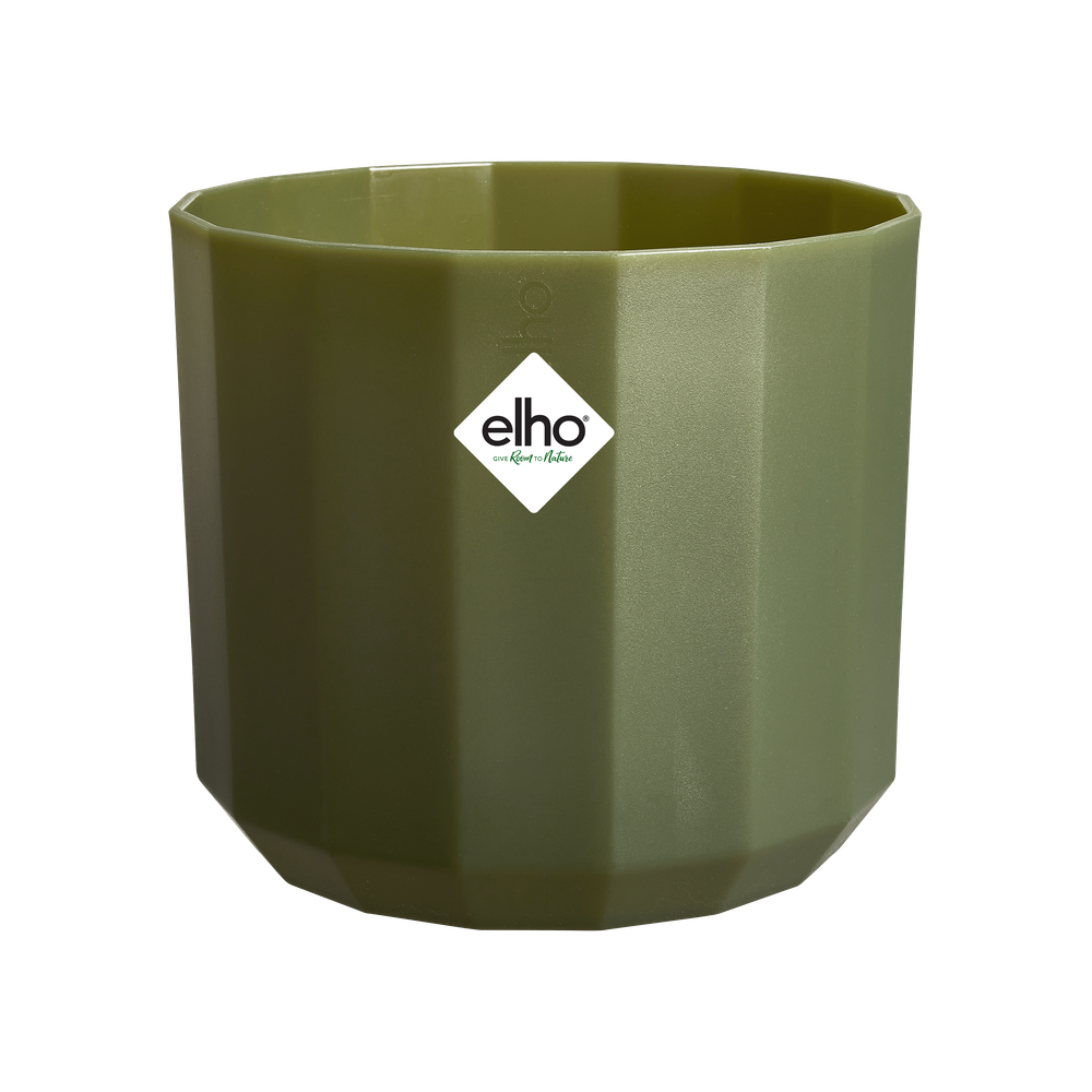 Elho Facet Rond 14 - Vert - L 14 x B 14.1 x H 13 cm - intérieur - 100% ...