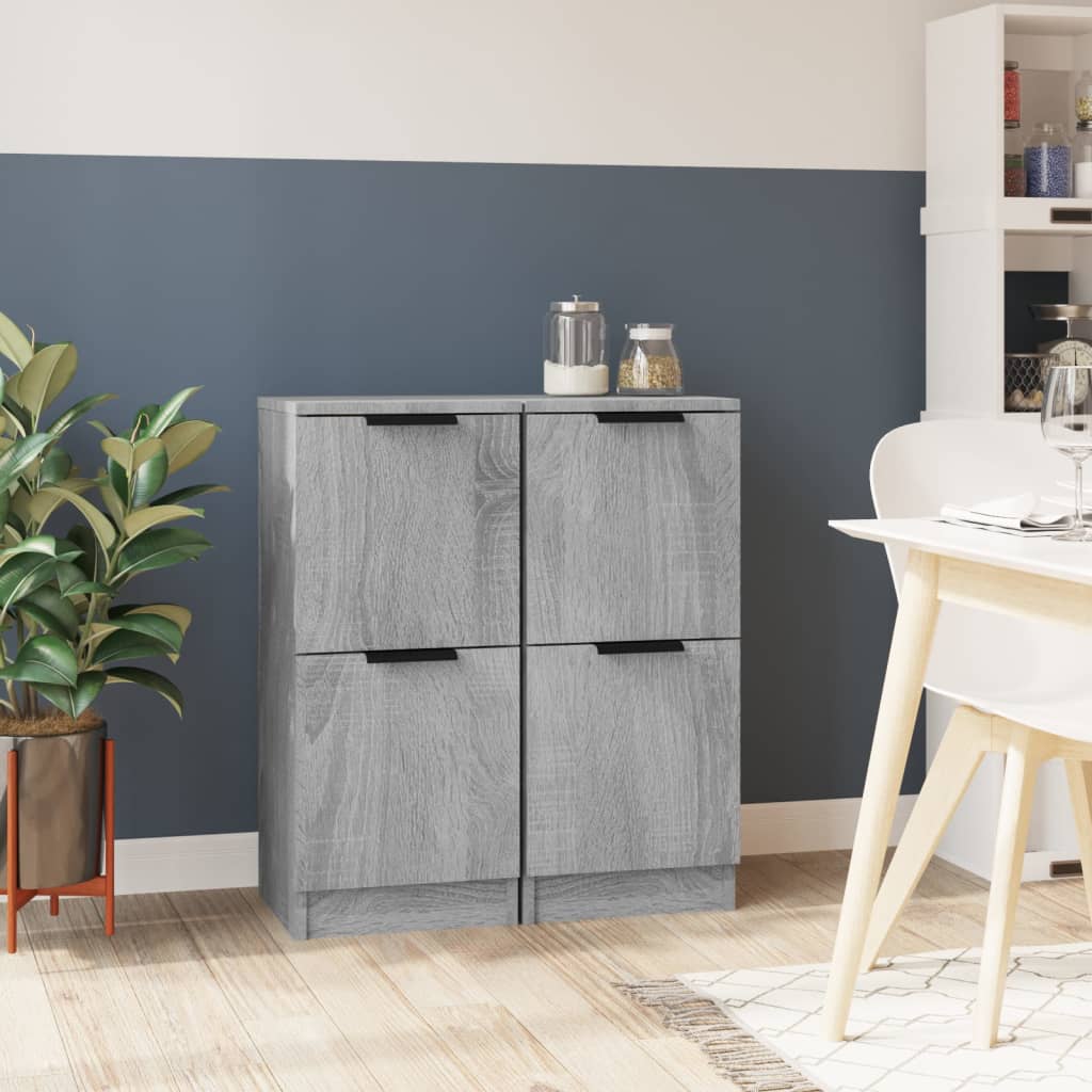 Buffets 2 pcs Sonoma gris 30x30x70 cm Bois d'ingénierie | Leroy Merlin