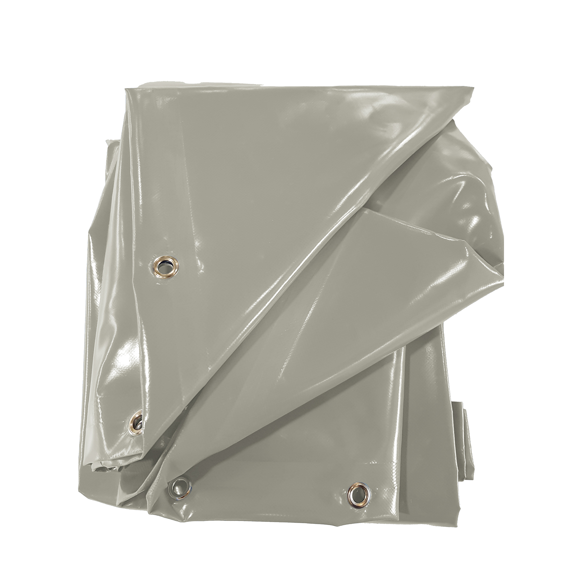 Bâche de protection PVC 640 g/m² – 12 x 6 m – Gris – Oeillets inox tout ...