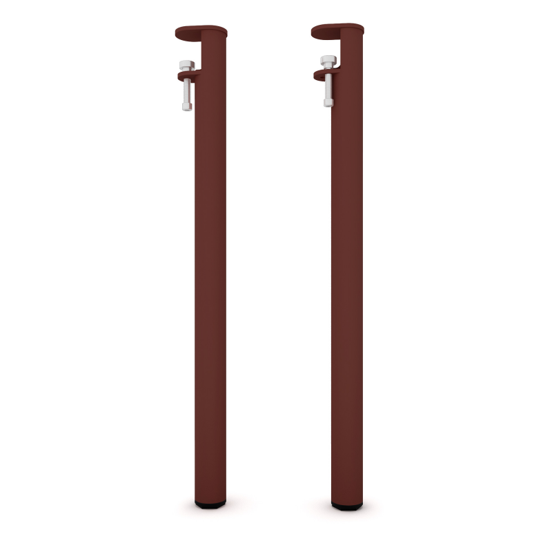 Table à manger rectangle DECO-GEM, 6 pers. Décor chêne clair. 4 pieds "Topaze" acier red brown ...