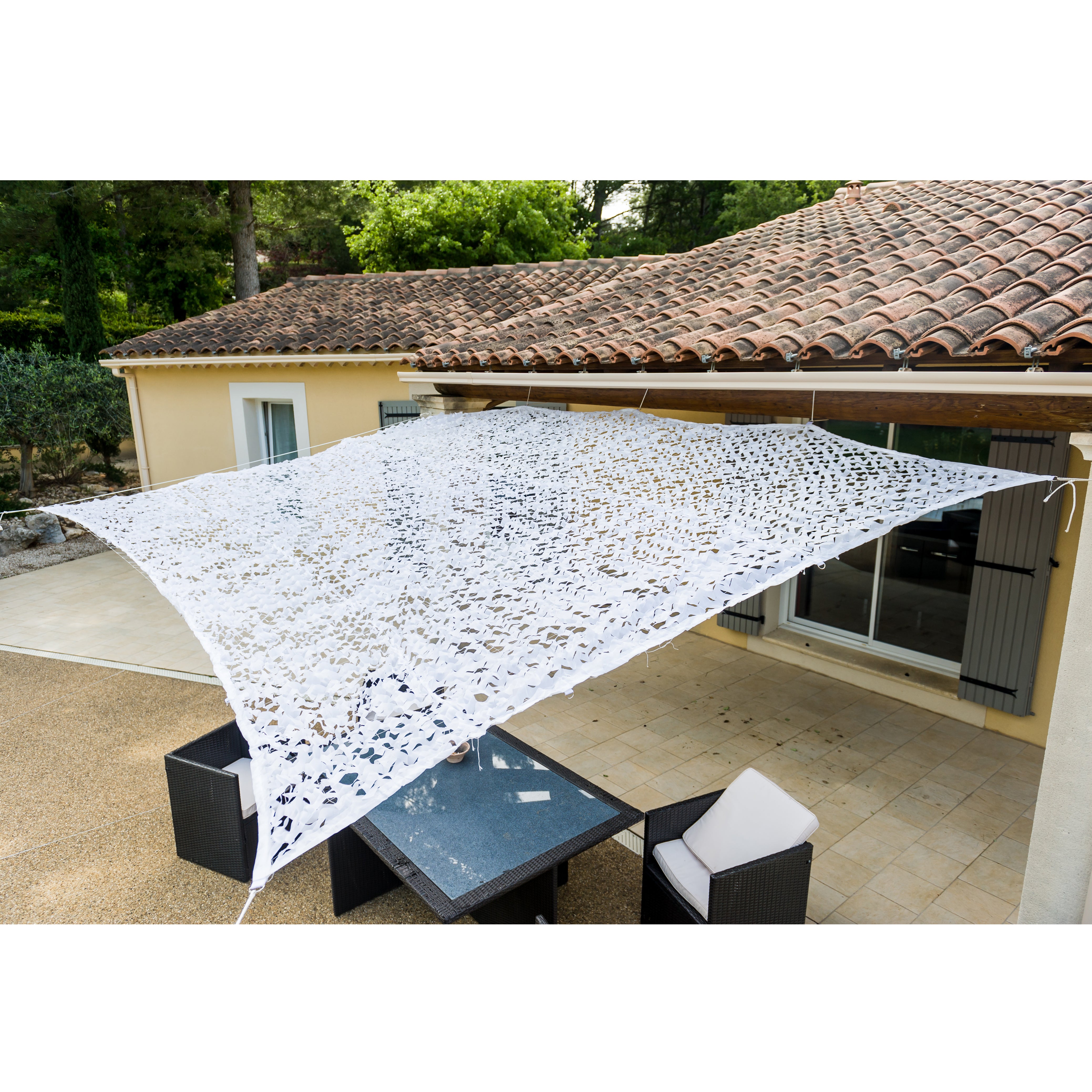 Toile d'ombrage ajourée blanche 3 x 4m | Leroy Merlin