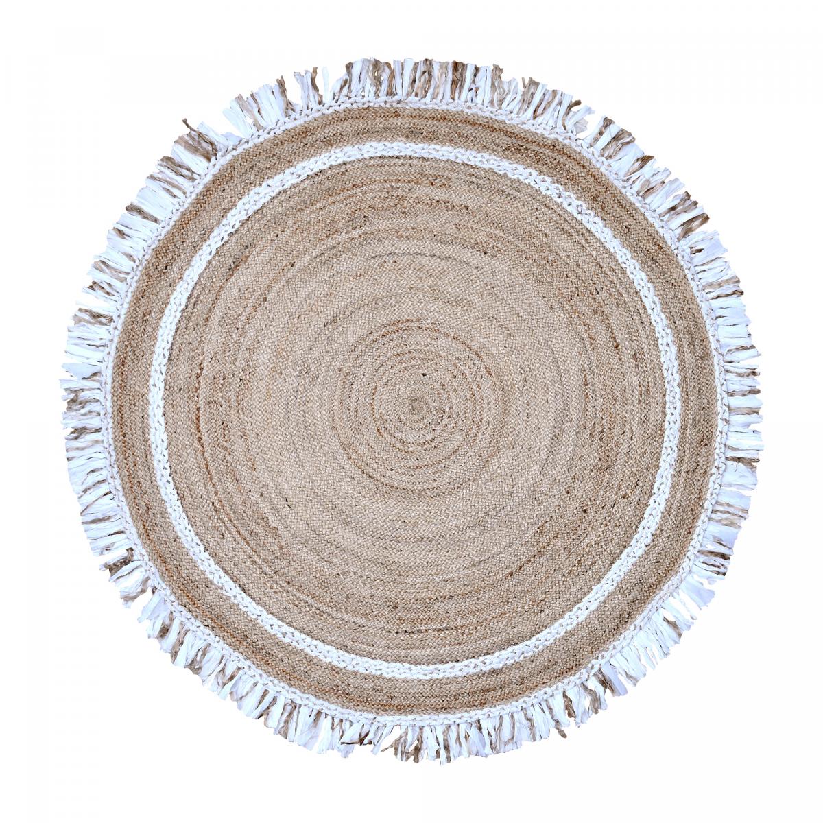 Tapis rond 150x150 rond JT SATCH Blanc , tapis jute artisanal | Leroy ...