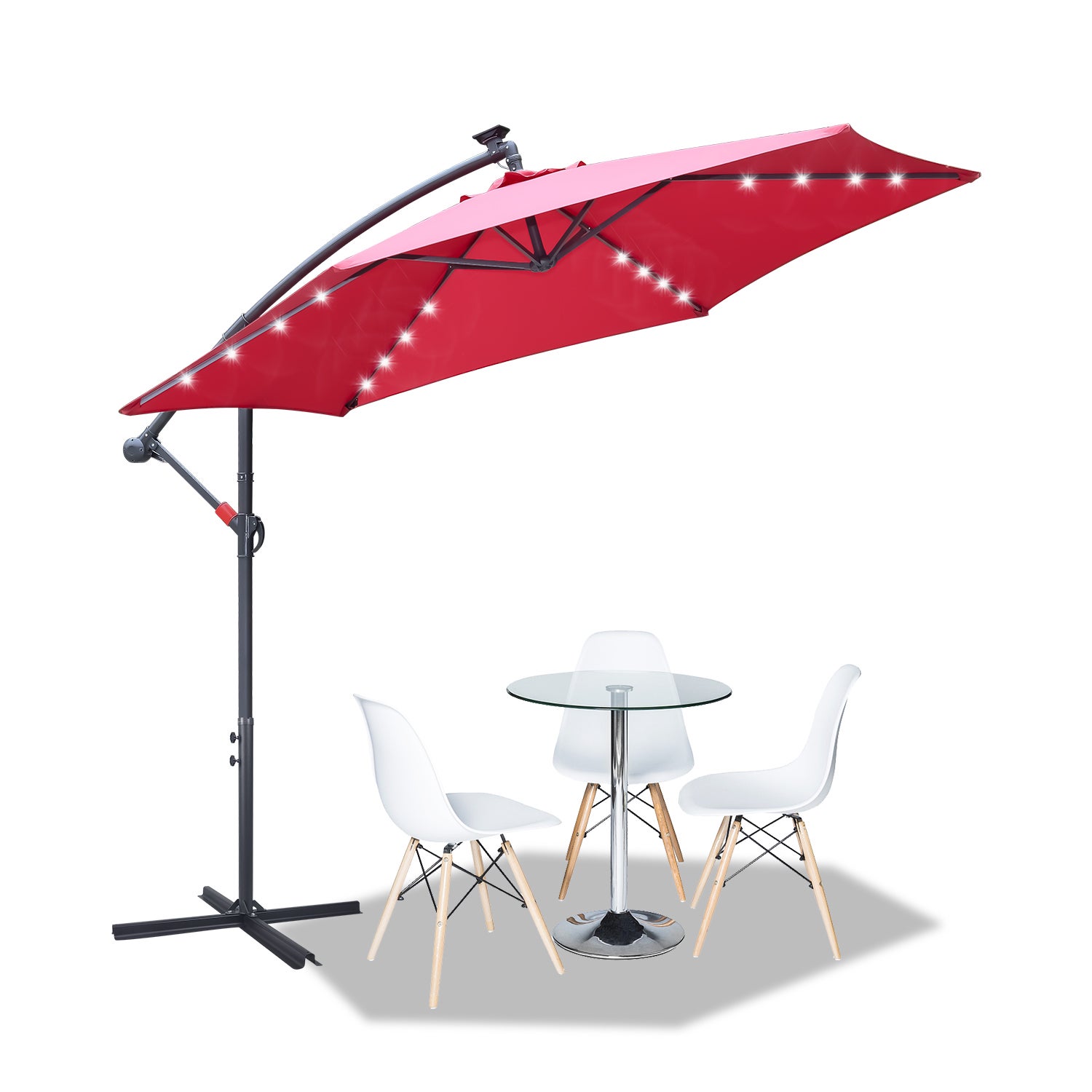 3m Parasol avec LED Parasol de jardin hydrofuge Parasol de terrasse ...
