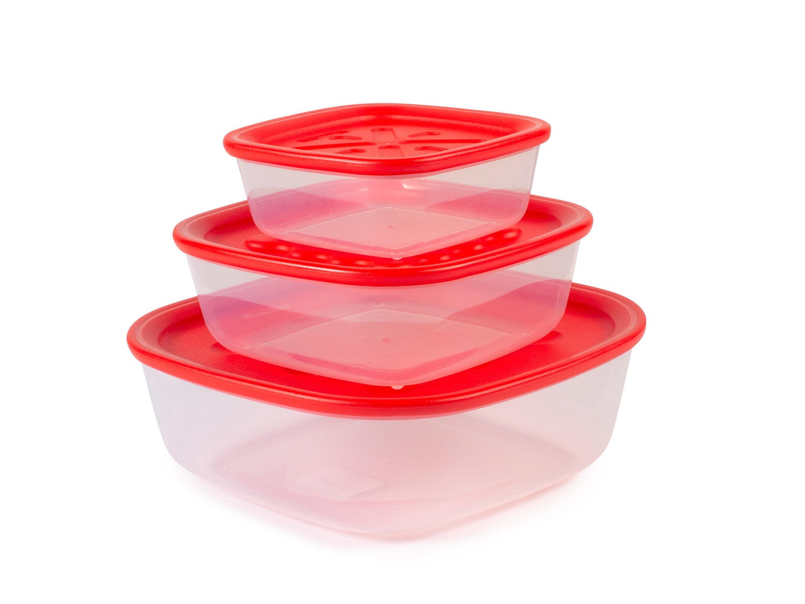 Guzzini Set 3 Contenitori Frigo Formecasa In Plastica Rosso | Leroy Merlin