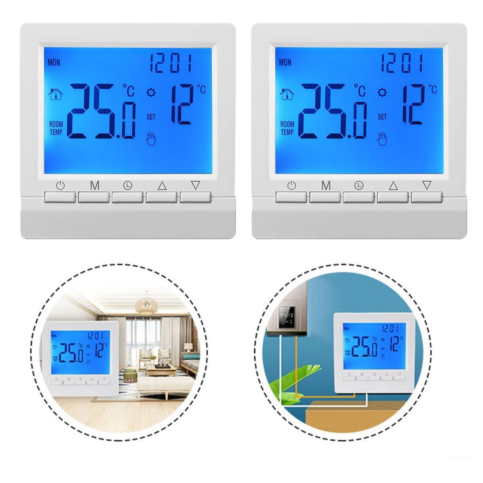 2 termostatos eléctricos para suelo radiante, termostatos de ambiente ...