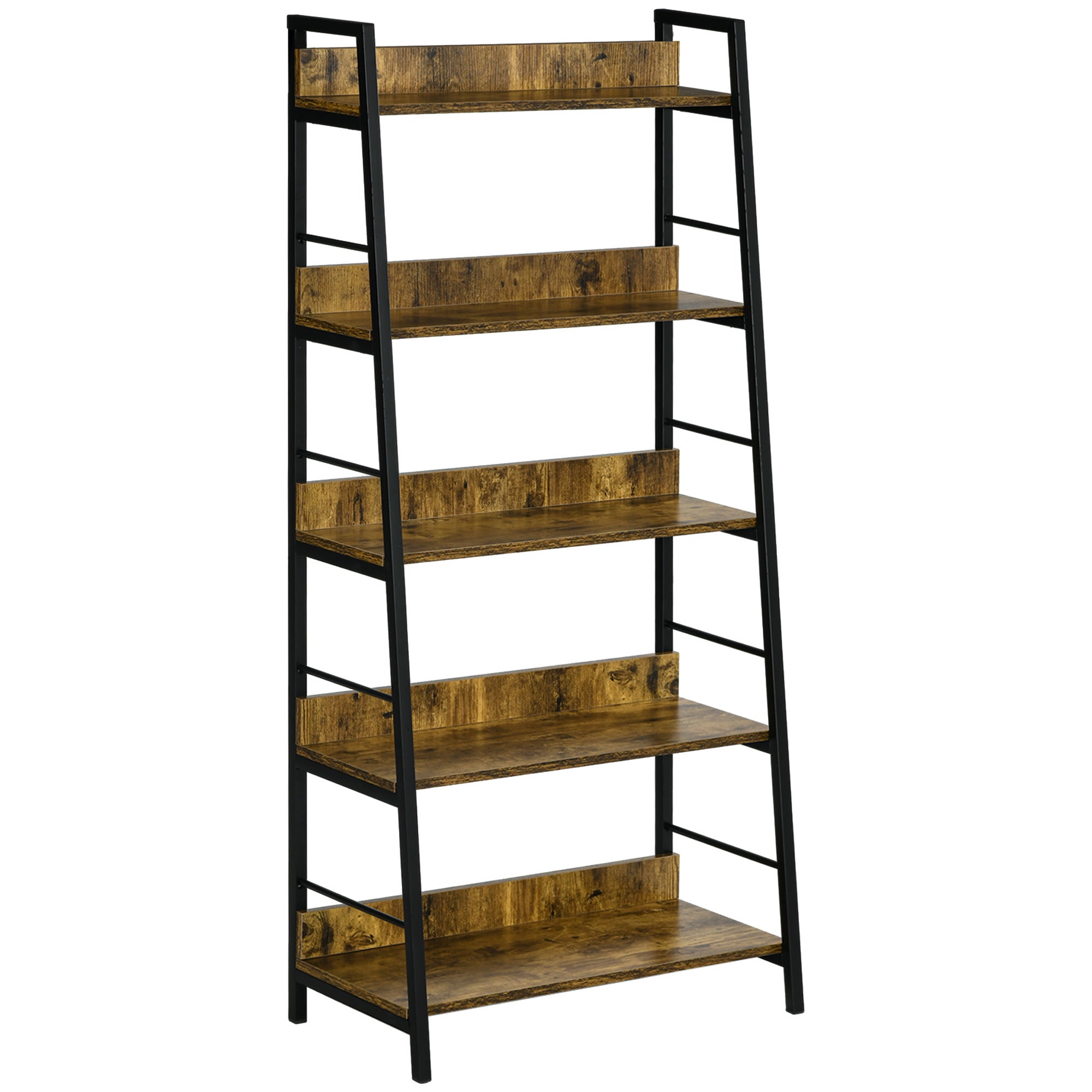 Étagère bibliothèque Style Industriel incliné 5 Niveaux70L x 35l x ...