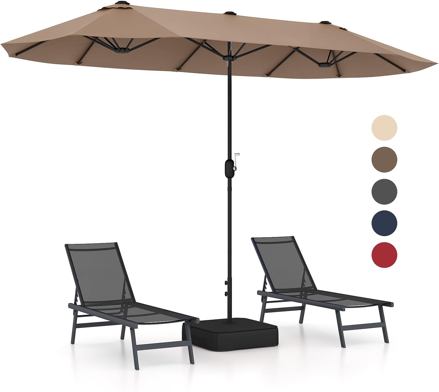 Parasol de Jardin Exterieur avec Pied, 4M Parasol Double Face avec ...