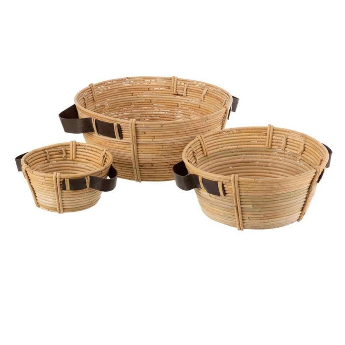 Lot de 3 Coupelles Déco "Anse" 44cm Naturel | Leroy Merlin