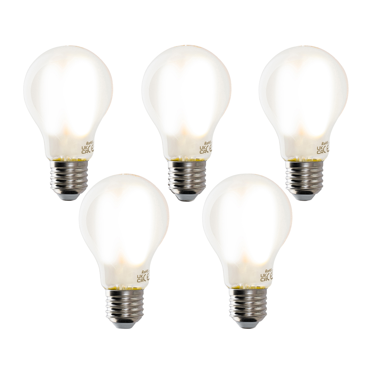 Juego de 5 bombillas LED Inteligente | Wifi | Smart | Wifi | Smart E27 A60 mate 7W 806lm 1800 ...