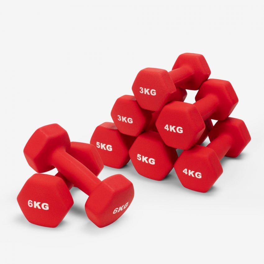 Ensemble d'haltères poids 2x 3 4 5 6 kg gym et fittness Megara Full ...
