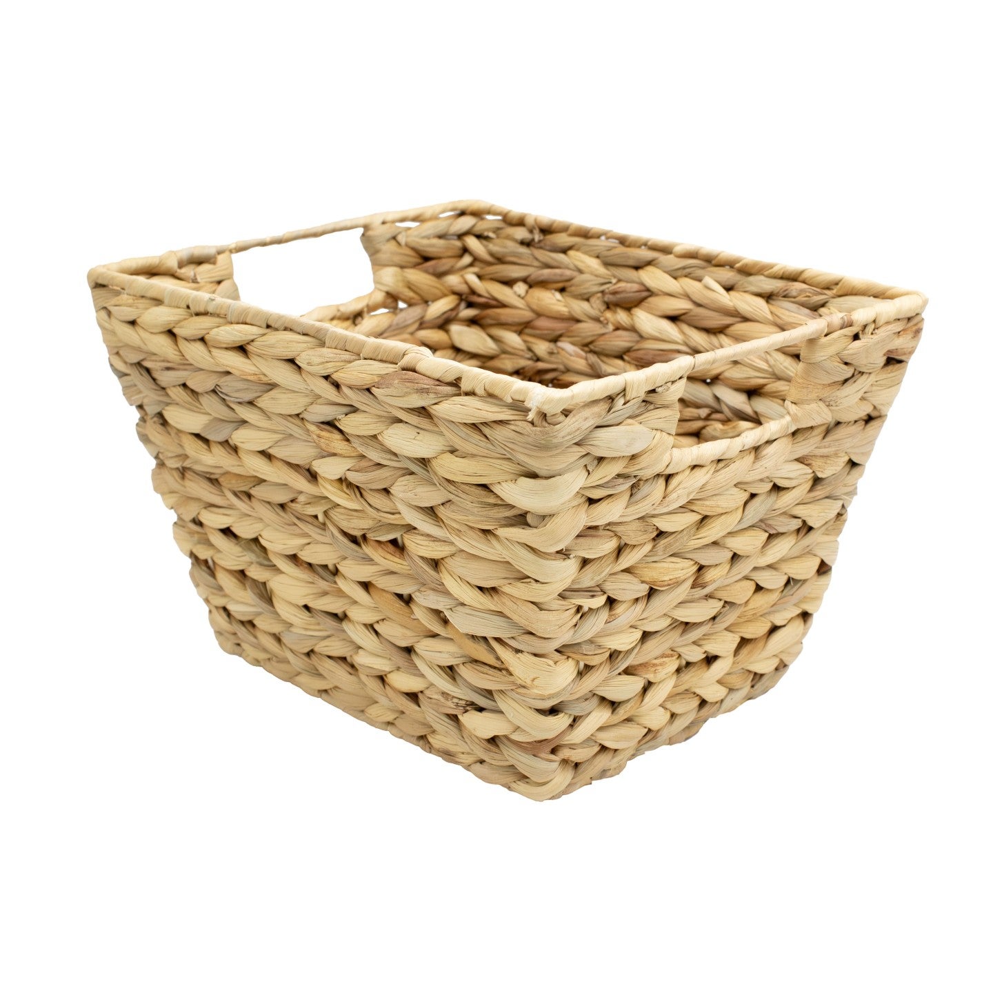 Panier de rangement avec poignées en jacinthe d'eau naturelle 28 x 23 x ...
