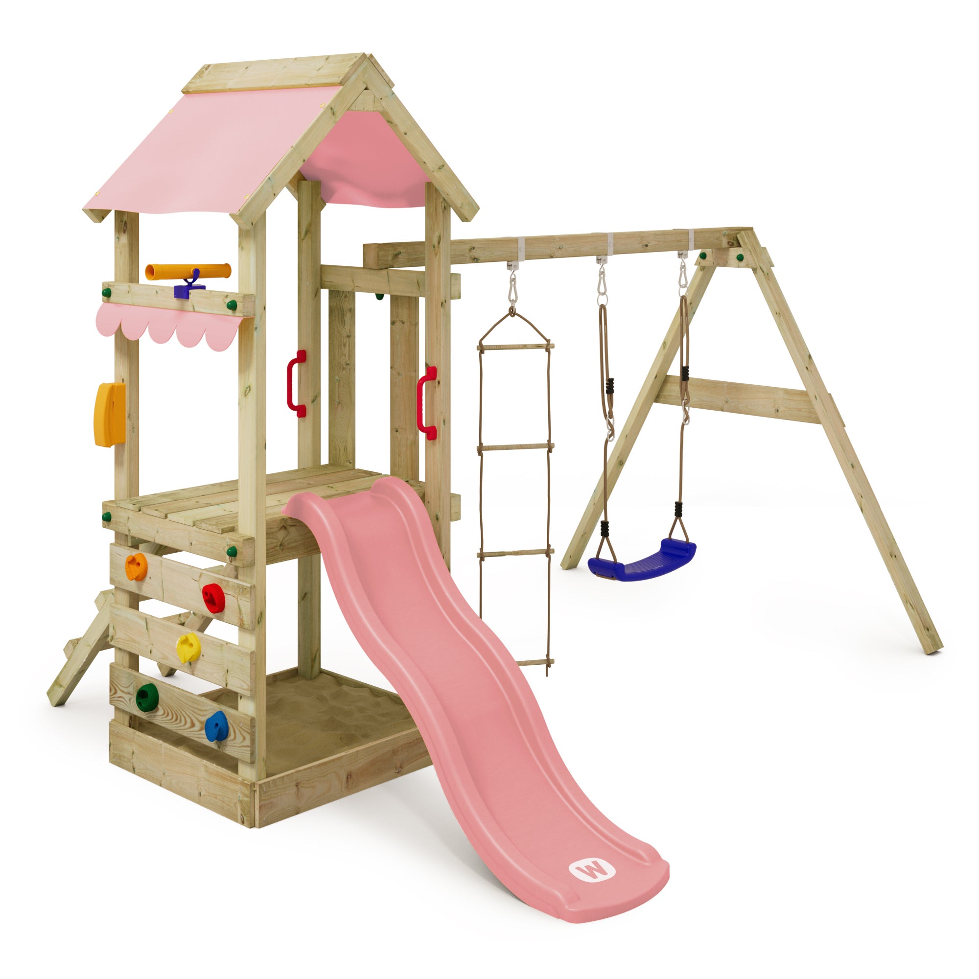 WICKEY Aire de jeux Wickey FreshFlyer rose pastel | Leroy Merlin