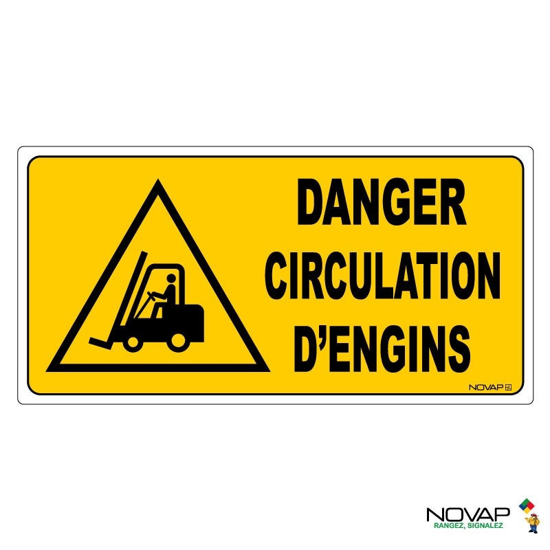 Panneau danger circulation pour sol - 960x480 mm - 4007175 | Leroy Merlin