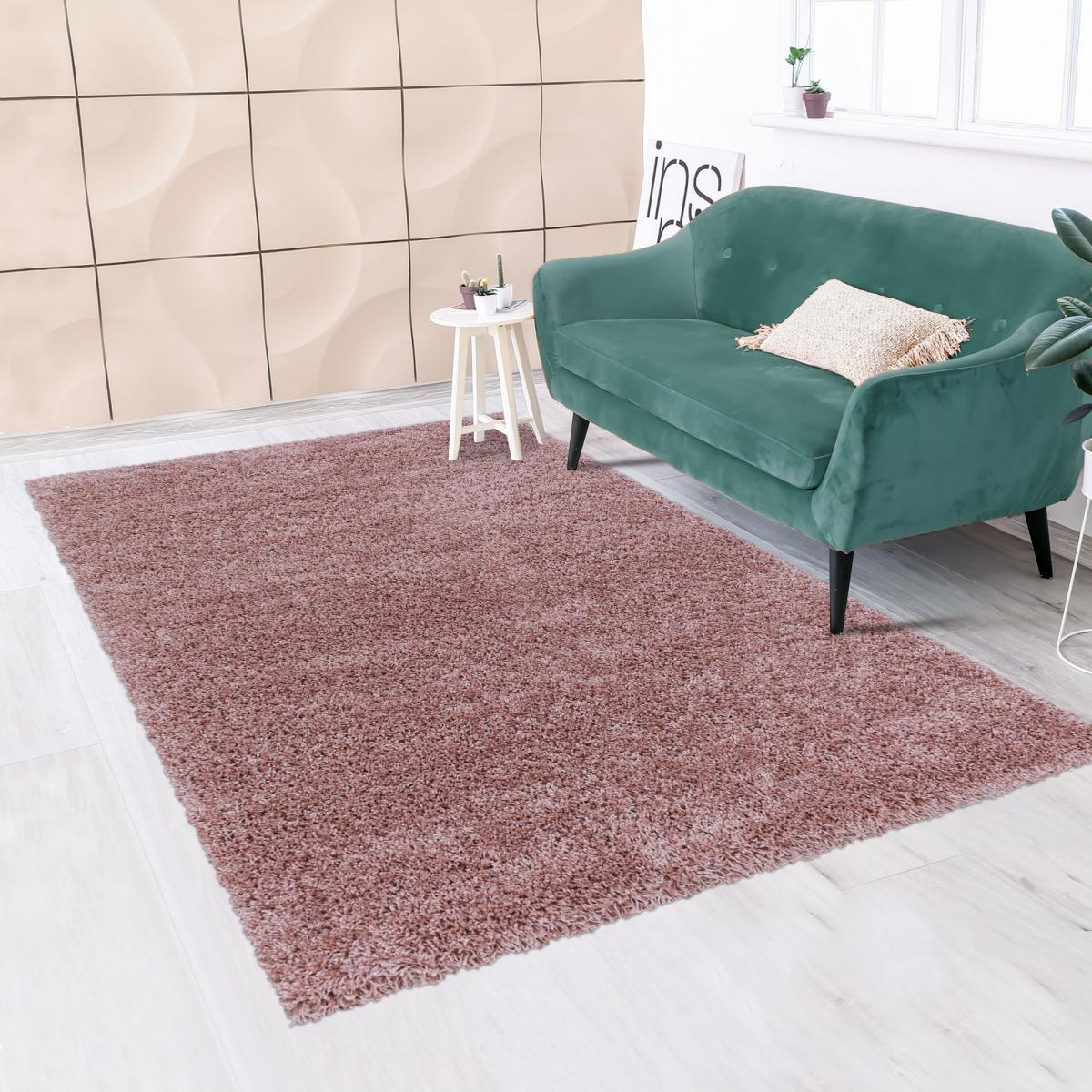Tapis shaggy UNI I 300x400 rose | Leroy Merlin