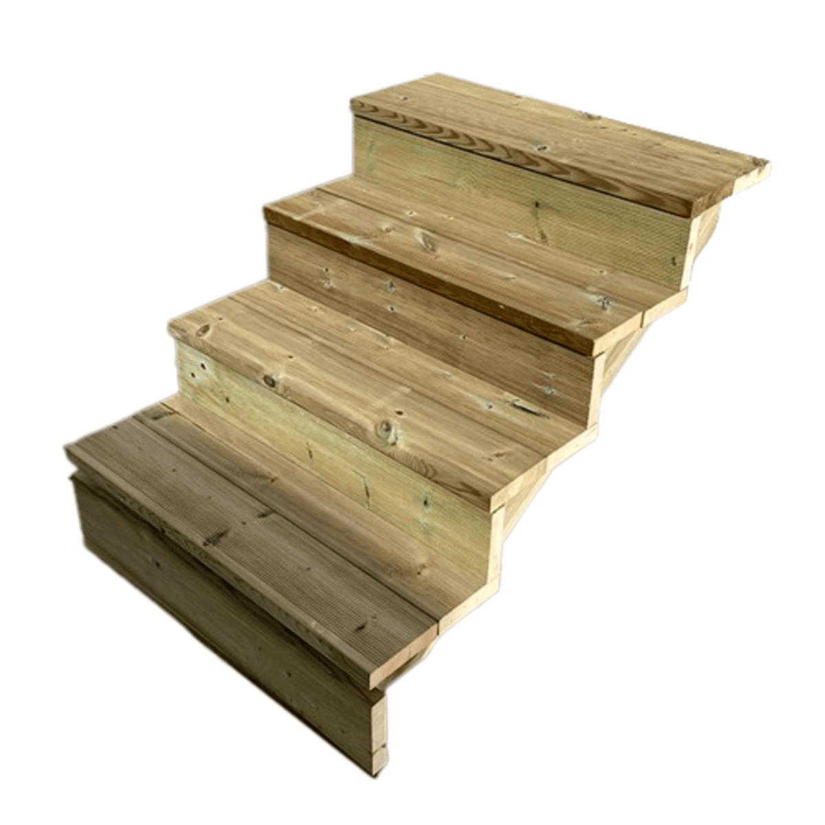 BERLIN Escalier extérieur bois 4 marches H 71cm L-100cm - avec contre ...