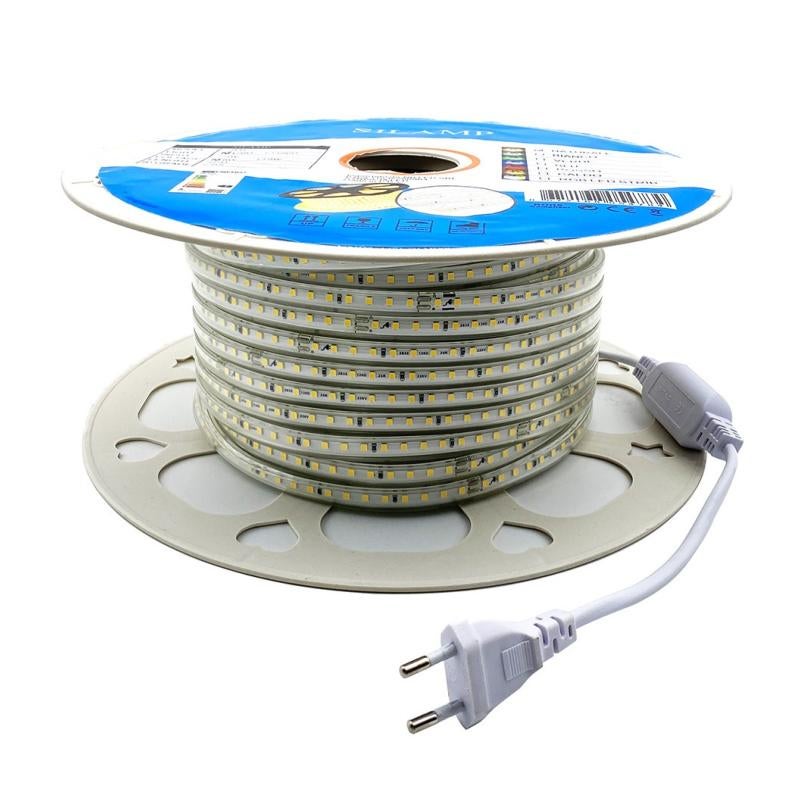Ruban LED Fin 50M 220V Recoupable 20cm IP65 2835 120LED/m - Blanc Neutre 4000K - 5500K - SILUMEN ...
