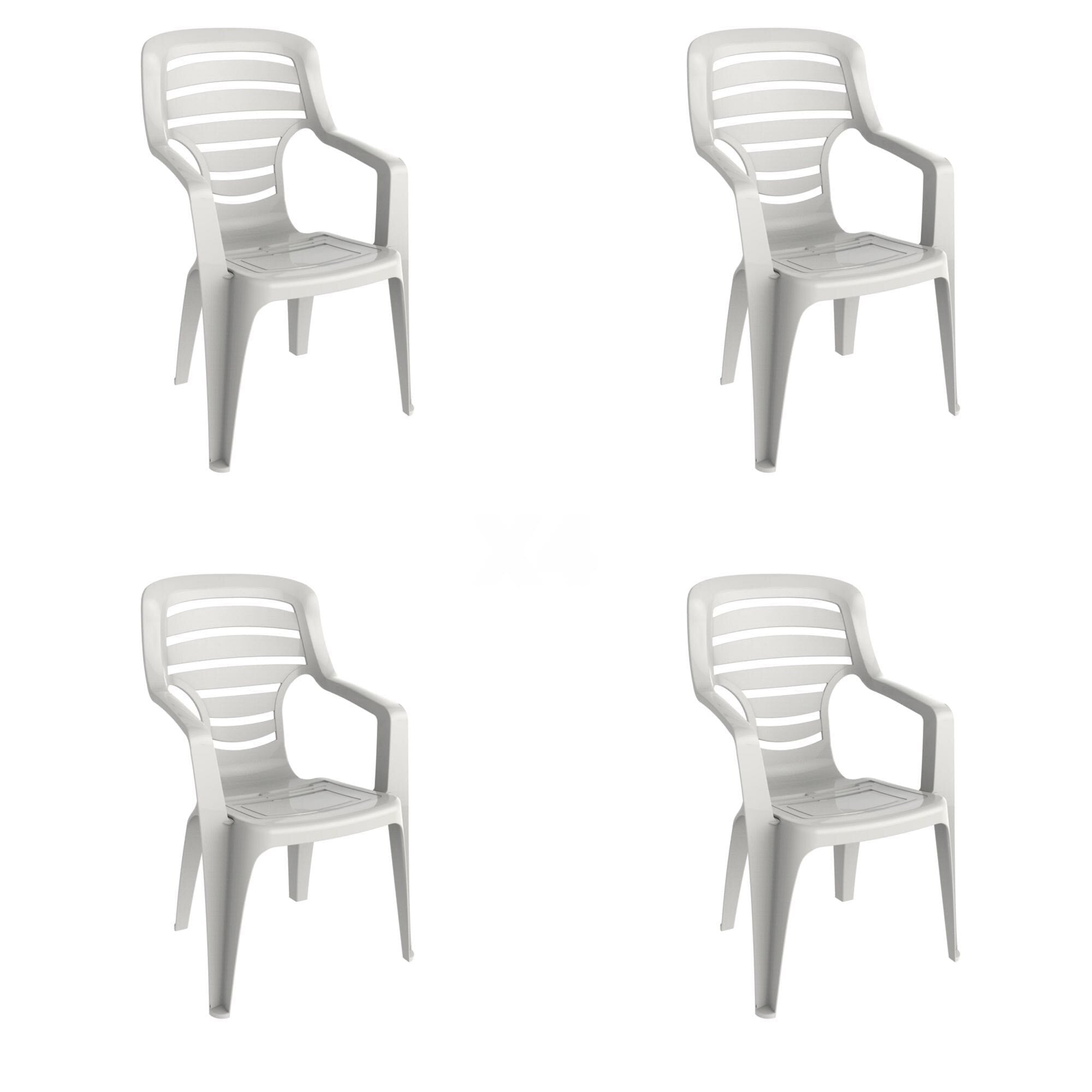 Garbar PIREO Set 4 Silla Con Brazos Interior, Exterior Blanco | Leroy ...