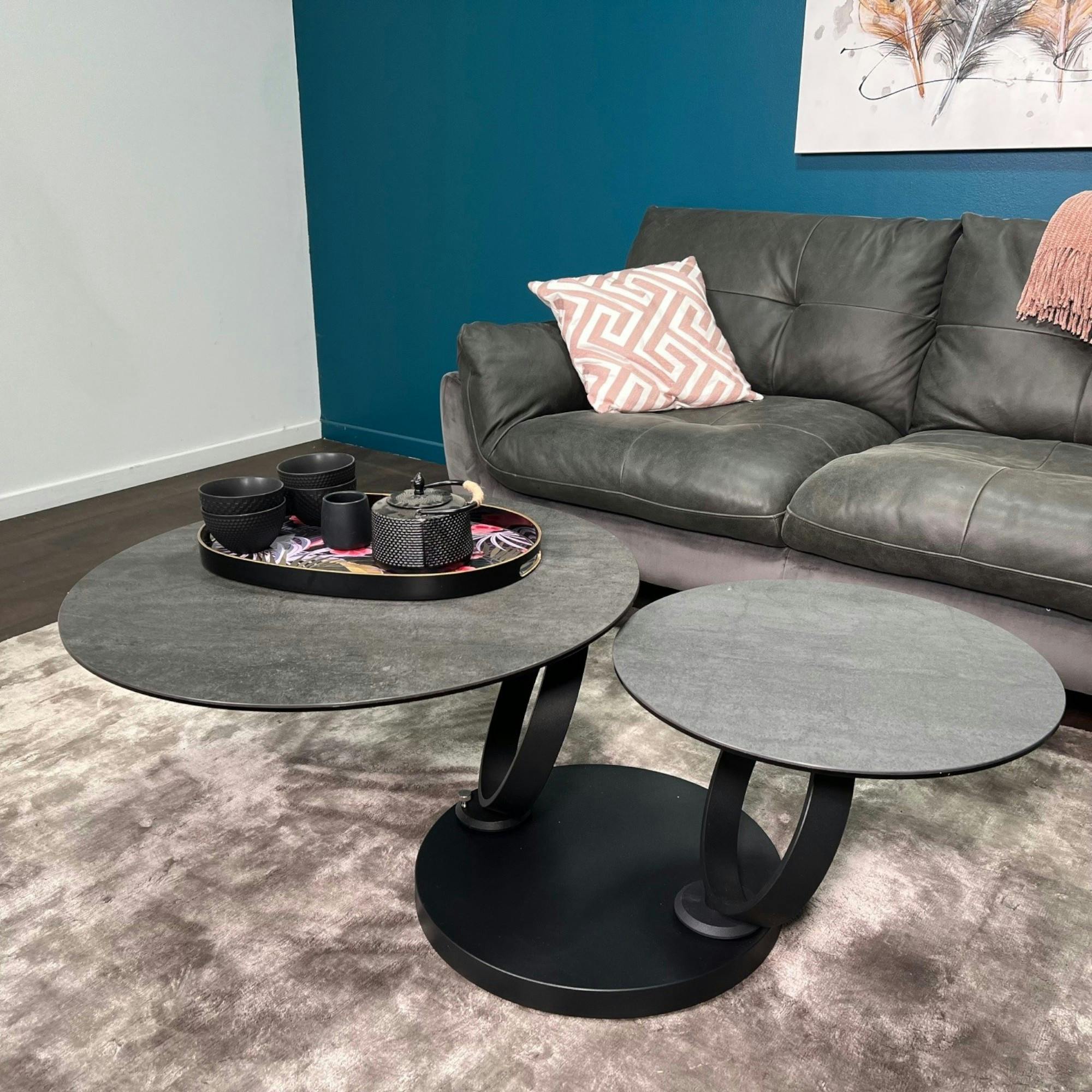 Table basse pivotante en céramique anthracite LOMBARDIE | Leroy Merlin