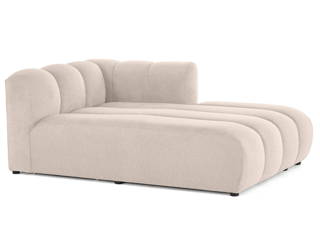 Canapé modulable 2 places angle droit en tissu texturé beige - DEBBIE ...