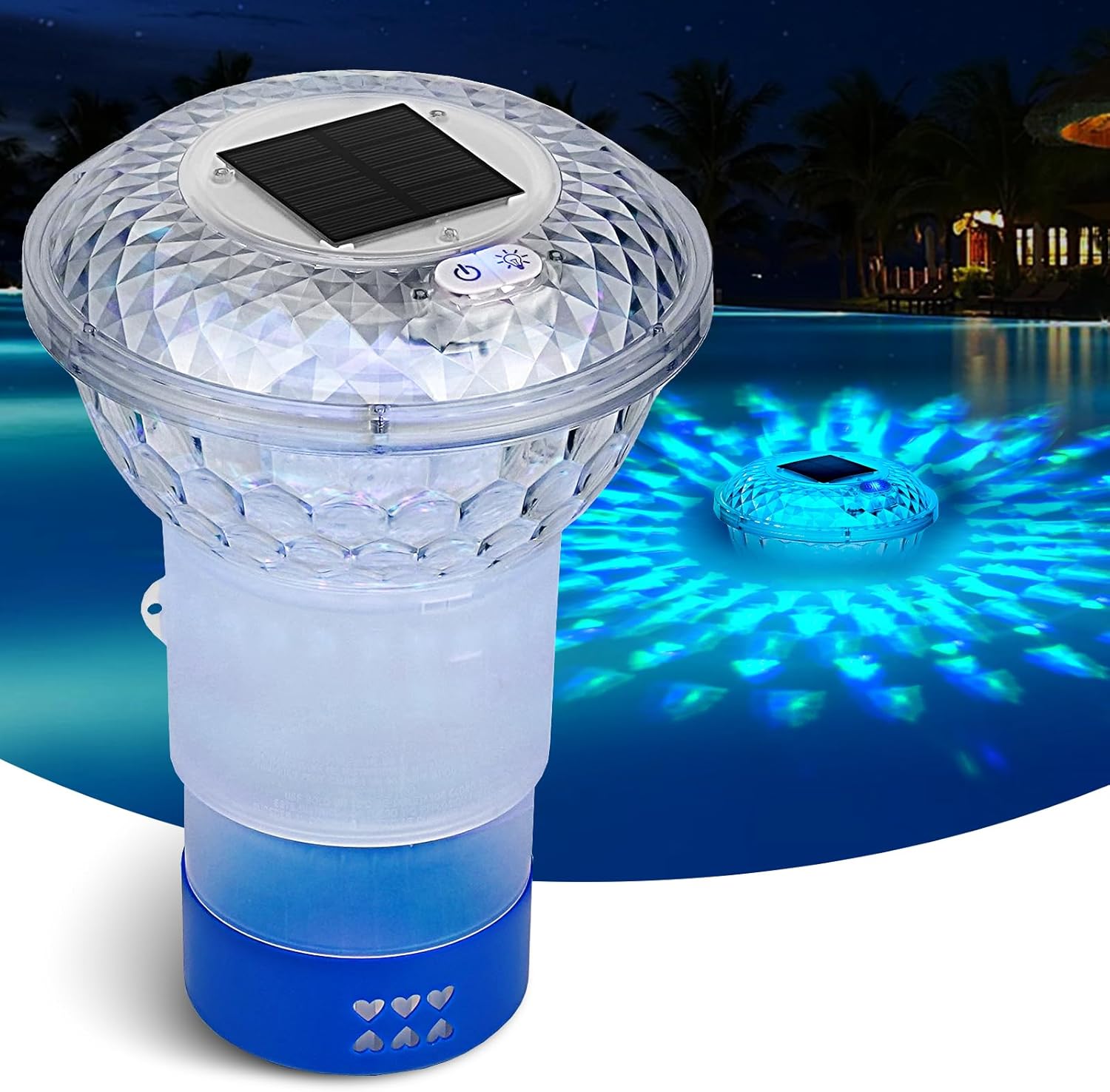 Lampe de baignoire solaire à télécommande, lumière colorée ...