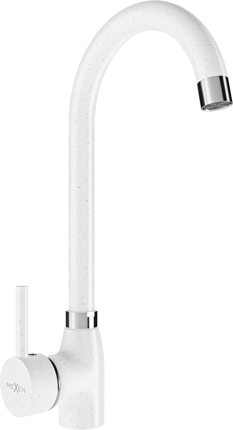 Mexen Telma robinet de cuisine, blanc tacheté - 670200-26 | Leroy Merlin