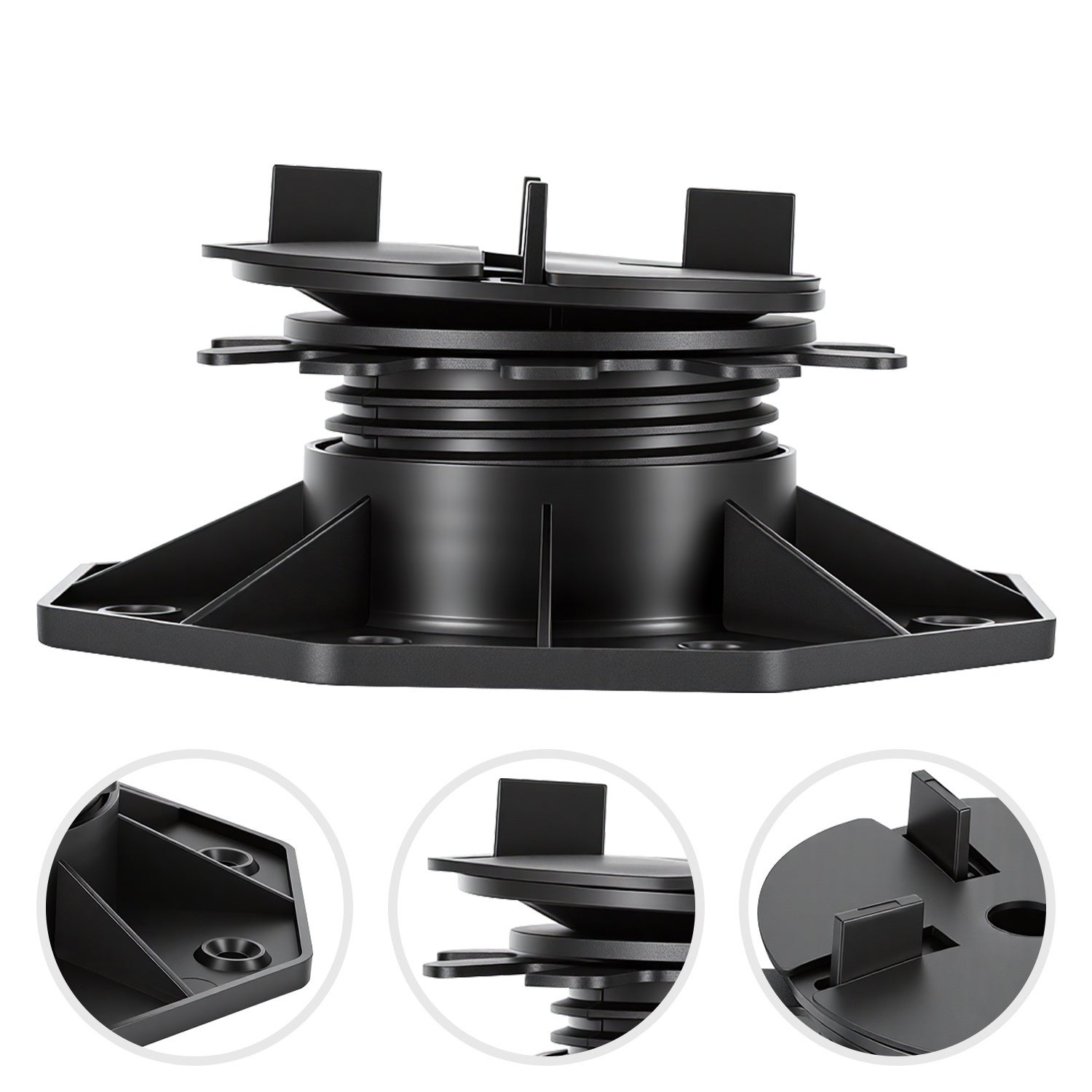 Plot autonivelant pour terrasse dalle 40-70 mm 0-5% pente PP noir 100 ...