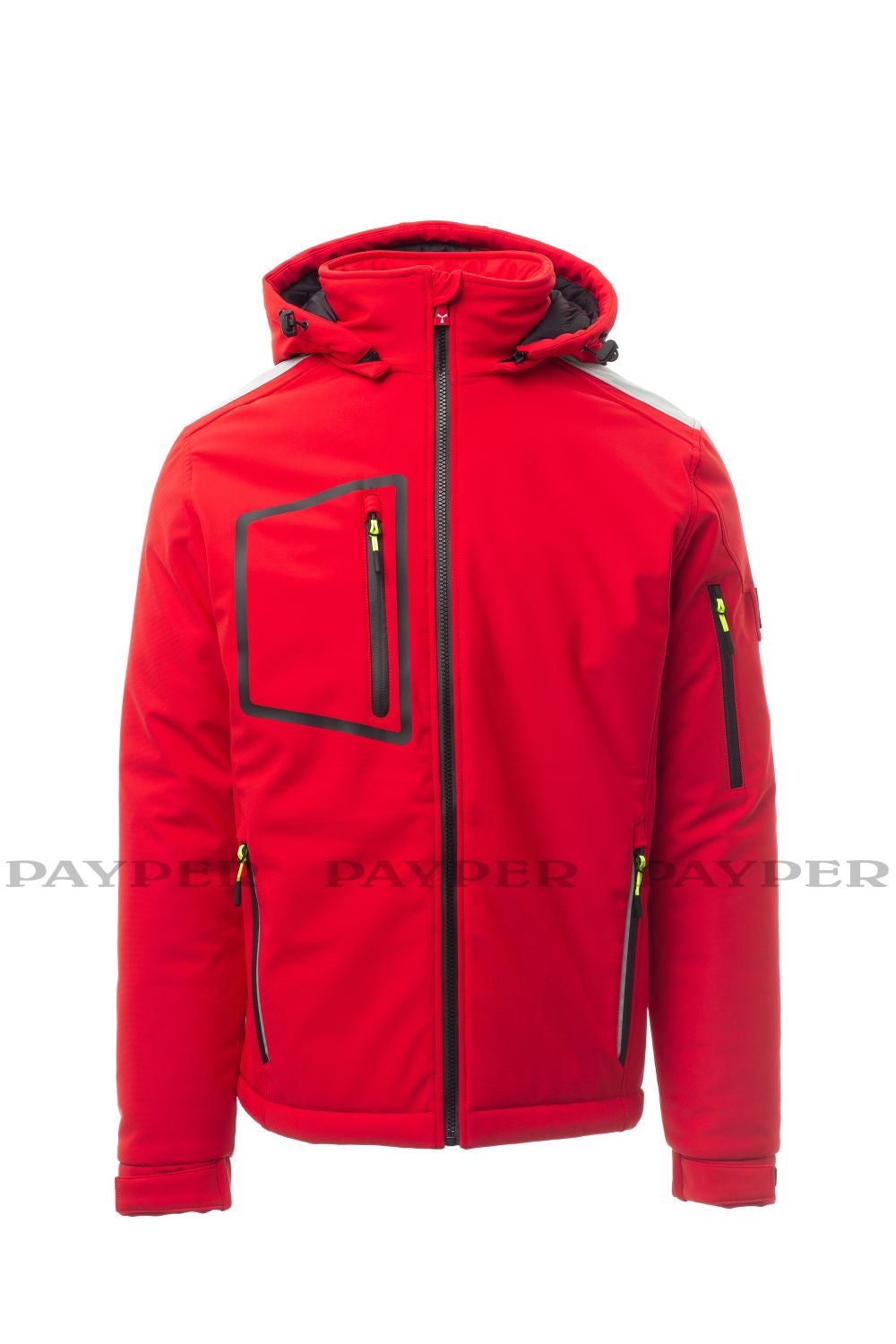 Veste soft-shell rembourrée pour homme avec capuche, STREAM PAD de marque PAYPER - Rouge ...