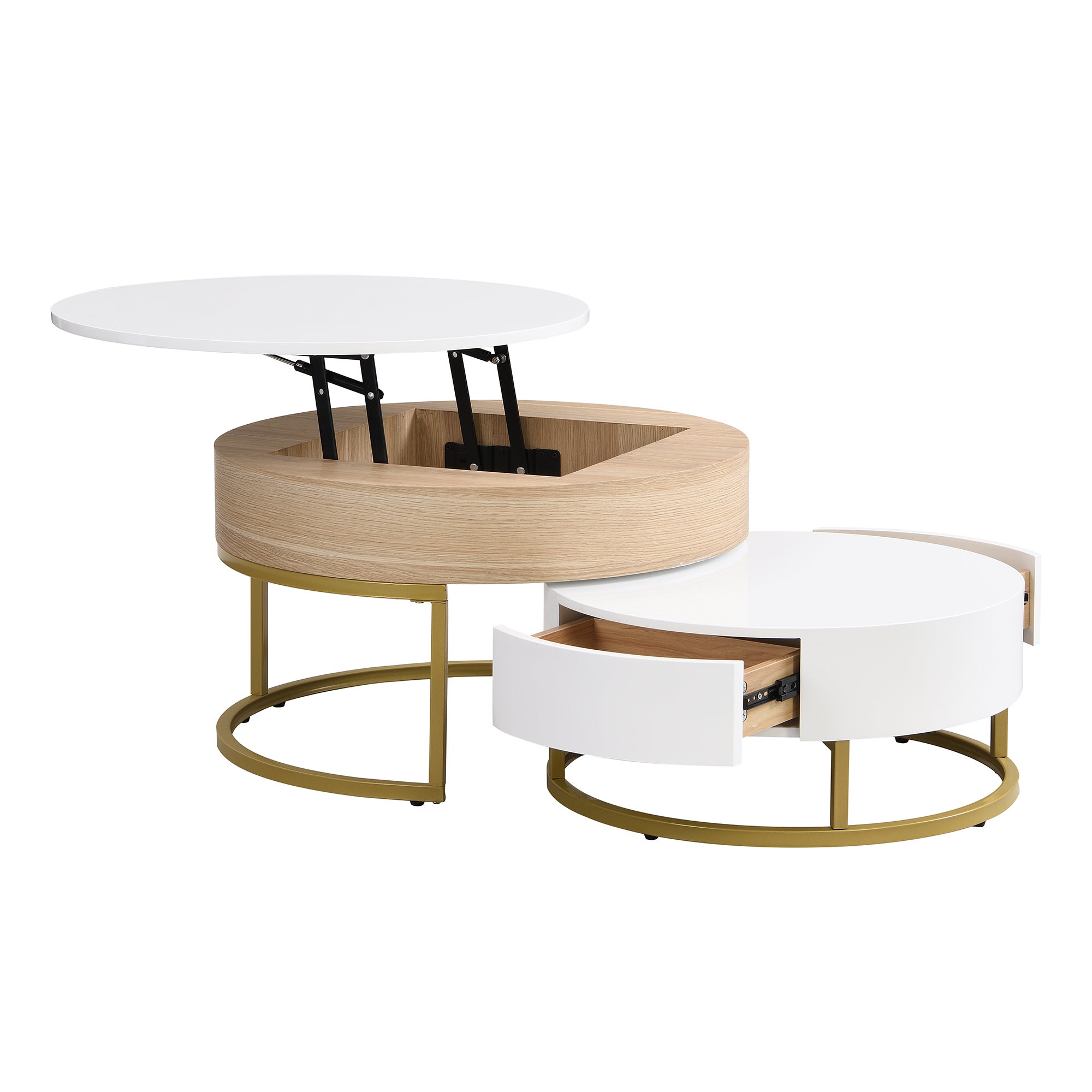 Table basse or 2 pièces, table basse pliante, table d'appoint avec deux ...