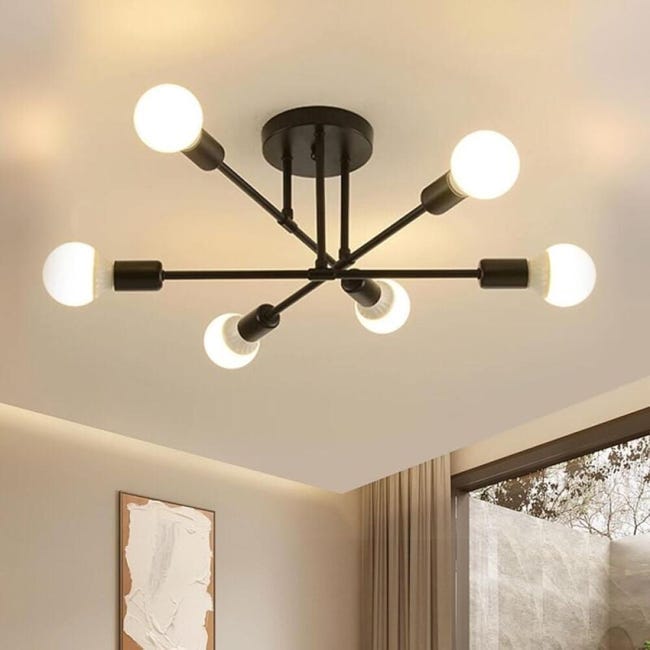 yrandol Czarna Lampa Sufitowa Industrialna E27 Nowoczesna Lampa yrandol Czarna Lampa Sufitowa Industrialna E27 Nowoczesna Lampa