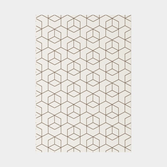 Tapis Graphique Essenza Crème - Cubes 3D - 200 x 290 cm | Leroy Merlin