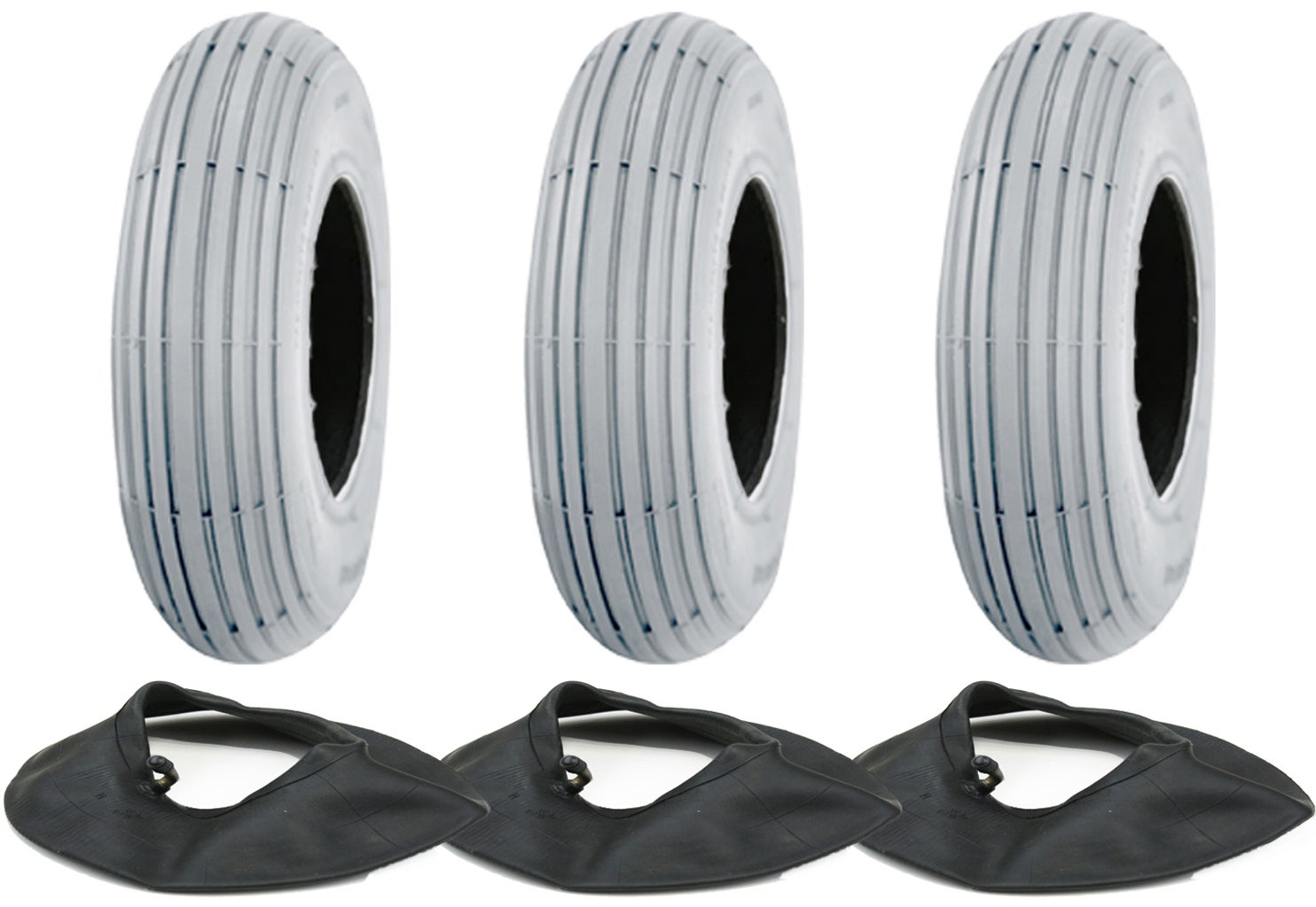 200x50 Mobility Scooter Tyre & Tube Grey P191 Tire Non Marking Pumped ...
