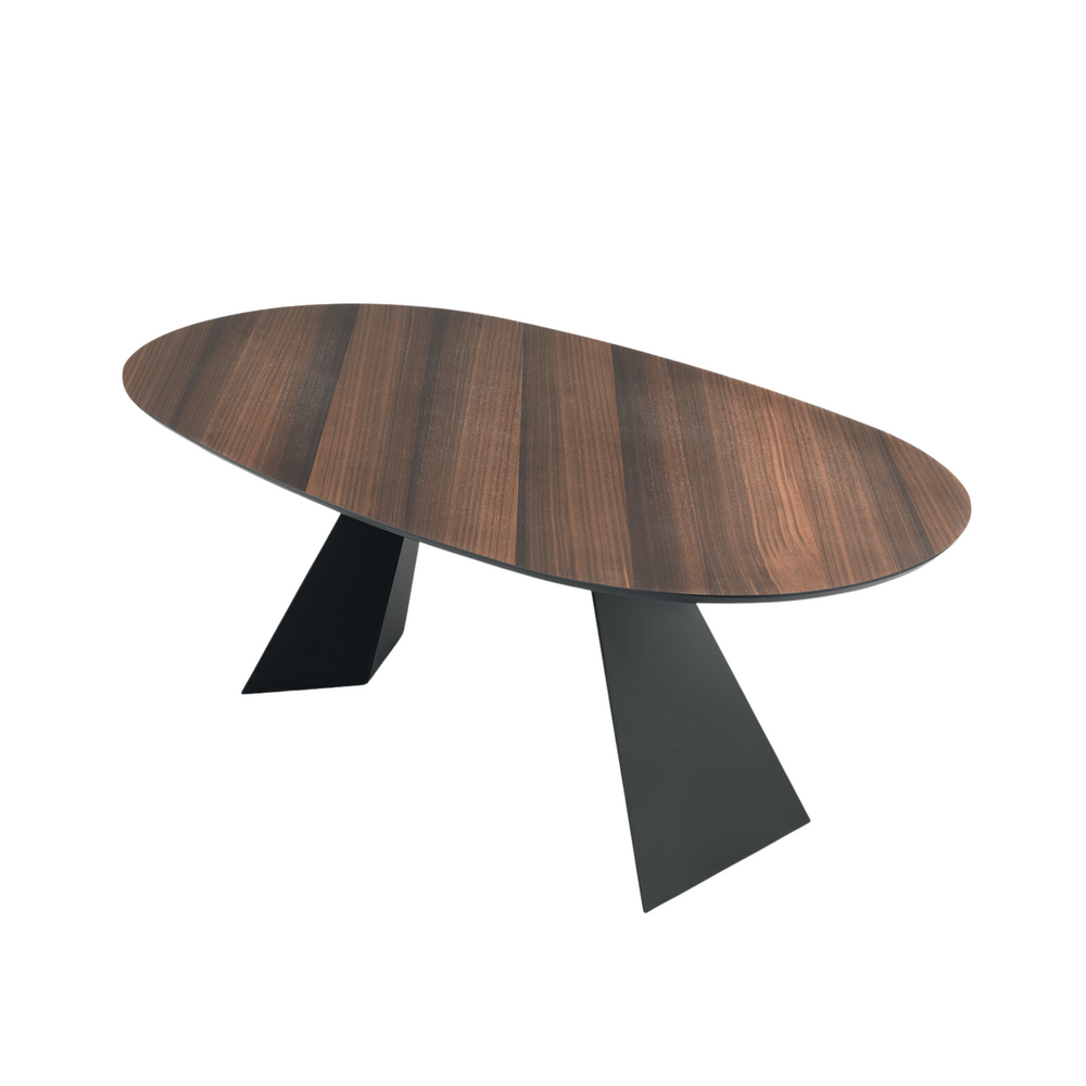 Table fixe "Nargy" avec plateau en bois cuivré 210x109 cm 75h | Leroy ...