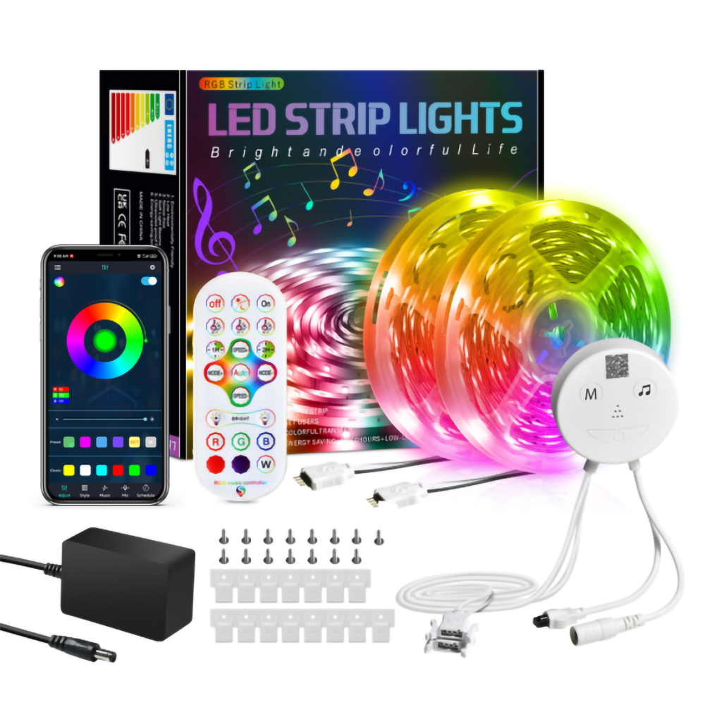 Ruban LED Bleutooth,20M Bande LED 360 LEDs 5050 RGB Étanche,Contrôlé ...