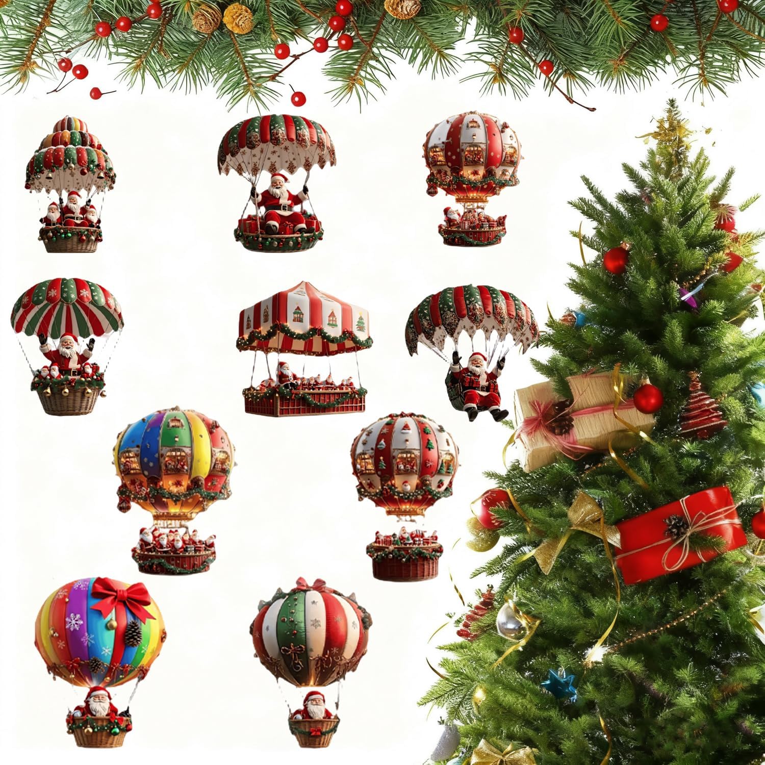 Ensemble de 20 décorations de Noël en forme de montgolfière ...