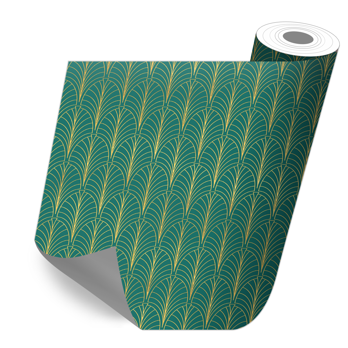 Rollo sticker Art-decó in green and gold 1 80x210 cm | Leroy Merlin